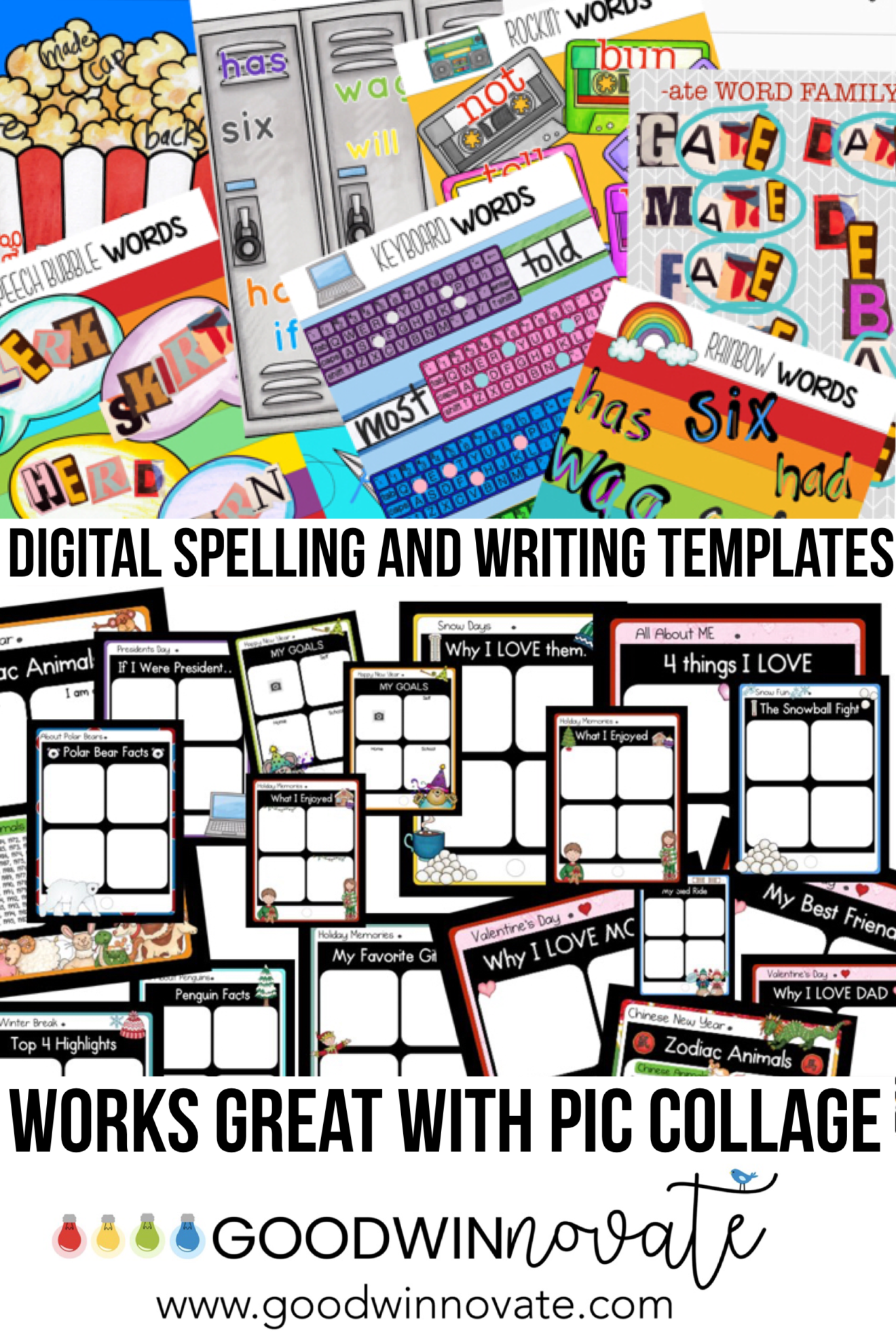 Digital Templates for Writing and Spelling - Goodwinnovate
