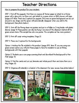 Puppet And Blank Scripts For Green Screen Projects FREEBIE